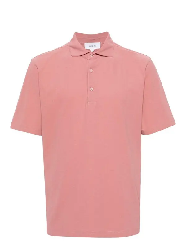 LARDINI Short-sleeve Cotton Polo Shirt - Pink