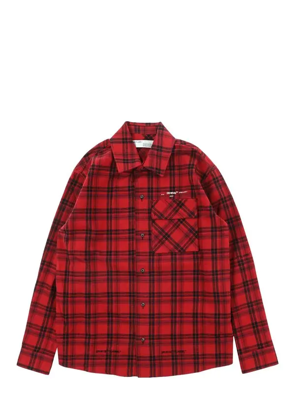 Off-White Flannel Check Shirt - Red