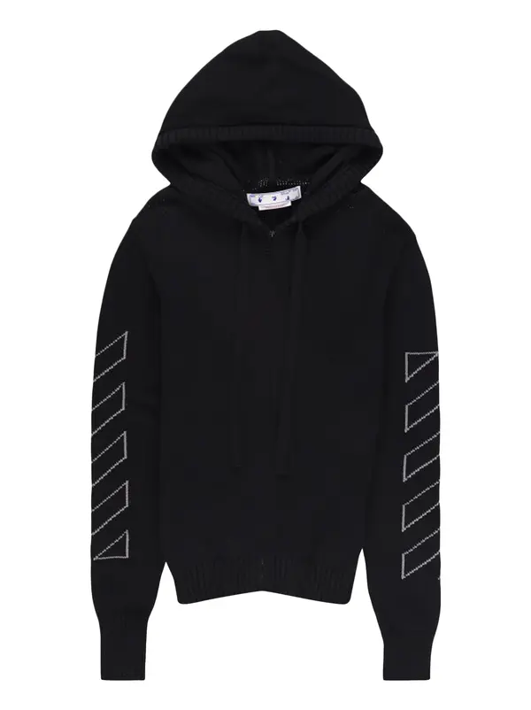 Off-White Diag Outline Zip Hood - Black
