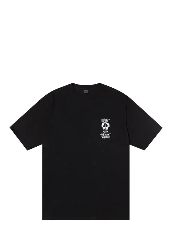 StÜssy X Our Legacy Work Shop Surf Skull Pigment Dyed Tee - Black