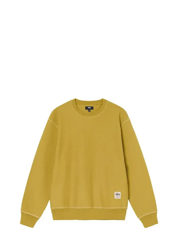 StÜssy Contrast Stitch Label Crew - Gold