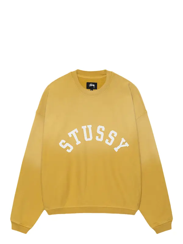 StÜssy Sun Faded Oversized Crew - Yellow