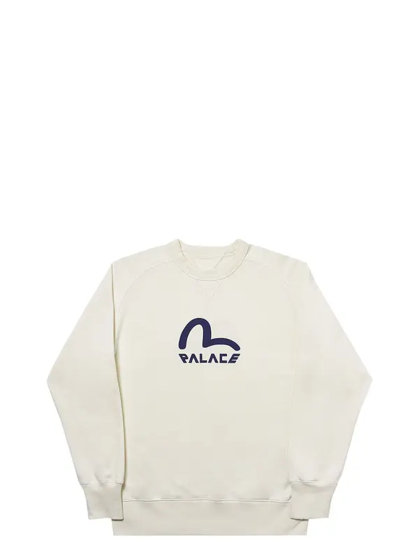 PALACE X Evisu Reversible Crewneck - Cream