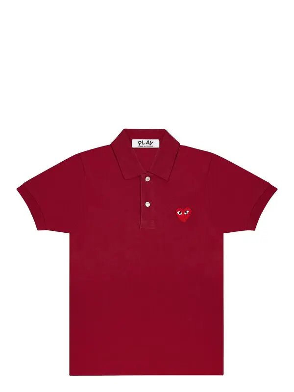 Play Comme Des Garcon Big Heart Polo 'burgundy - Red