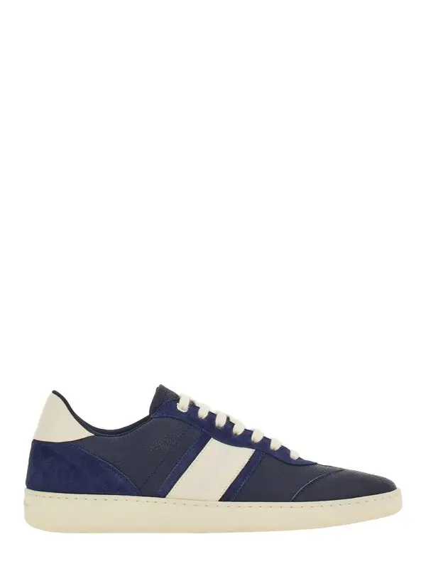 FERRAGAMO Low Top Sneaker With Signature Detail - Blue
