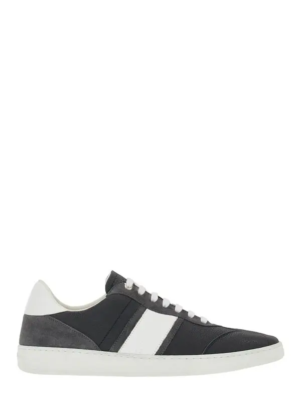 FERRAGAMO Low Top Sneaker With Signature Detail - Grey