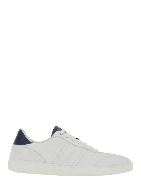 FERRAGAMO Low Top Sneaker With Signature Detail - White