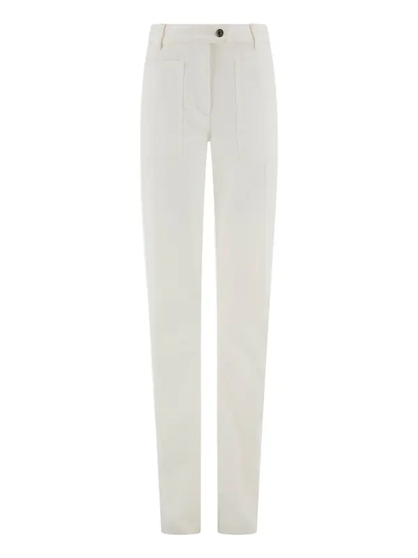 FERRAGAMO Five-pocket Straight Trousers - White