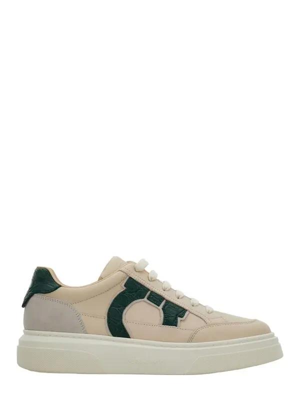 FERRAGAMO Low-top Sneaker With Gancini Detail - White