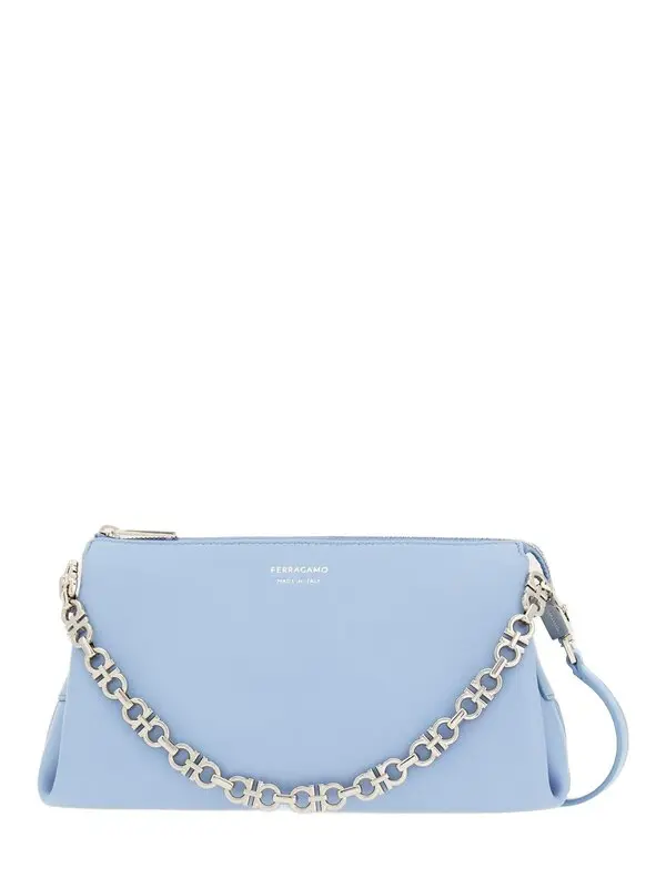 FERRAGAMO Gancini Chain Mini Bag - Blue