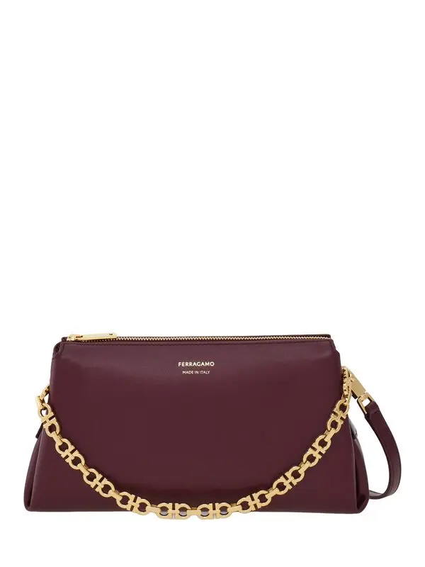FERRAGAMO Gancini Chain Mini Bag - Violet
