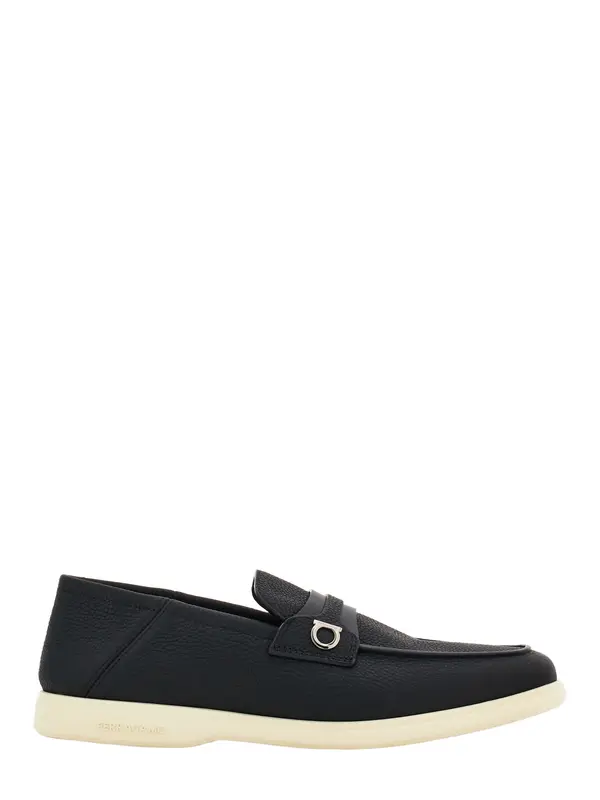 FERRAGAMO Gancini Ornament Loafer - Black