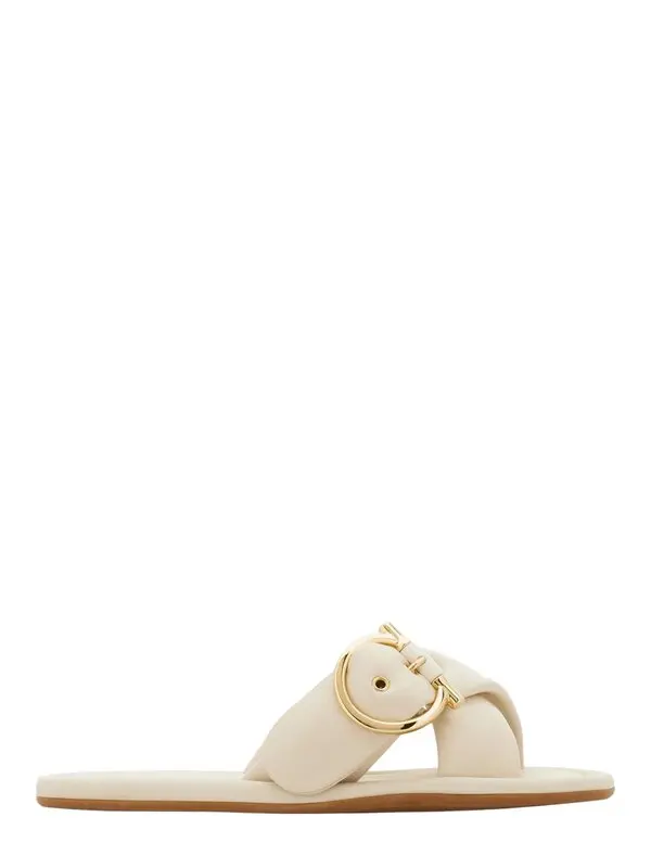 FERRAGAMO Gancini Ornat Slide - White