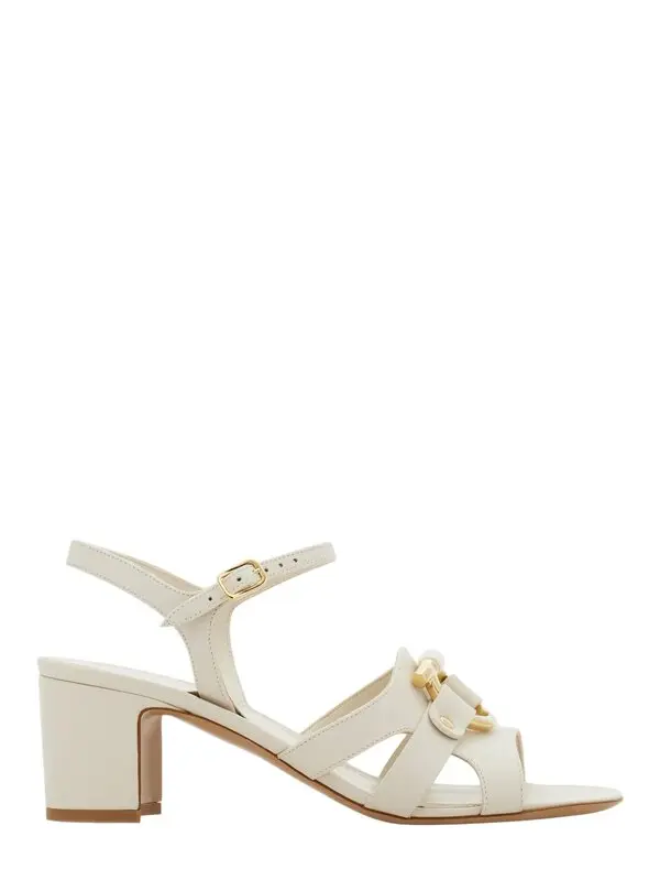FERRAGAMO Gancini Ornat Sandal - White