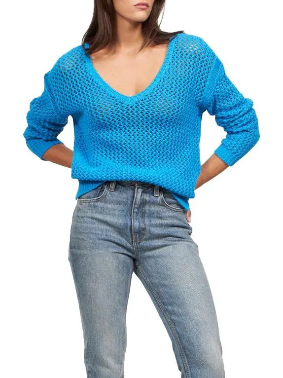 Equipment Tate Open Stitch Sweater - Brilliant Blue