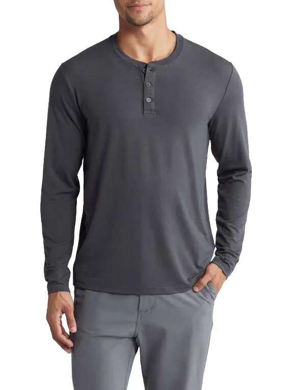 FREE FLY Flex Performance Henley - Black Sand