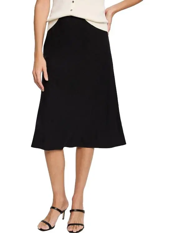 NIC+ZOE Rumba Organic Linen-blend A-line Skirt - Black Onyx