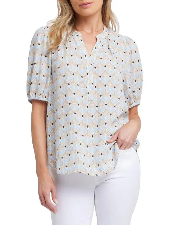 NYDJ Puff Sleeve Popover Top - Cabo Punta