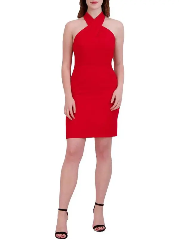 Julia Jordan Halter Neck Sheath Dress - Red
