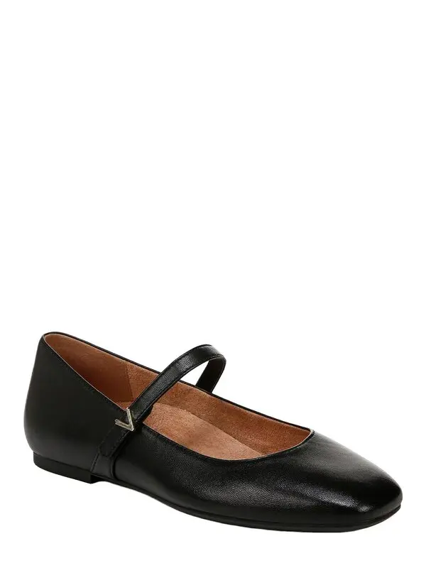 Vionic Alameda Mary Jane Flat - Black Leather