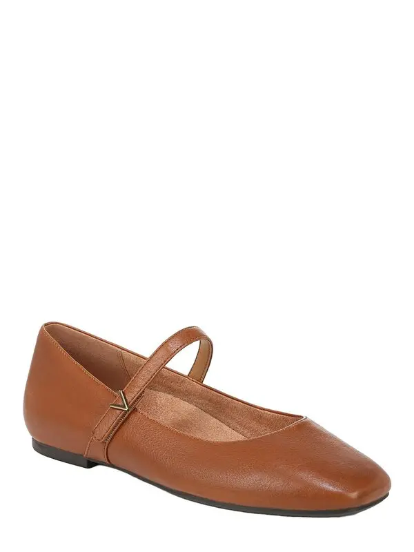Vionic Alameda Mary Jane Flat - Tan Leather