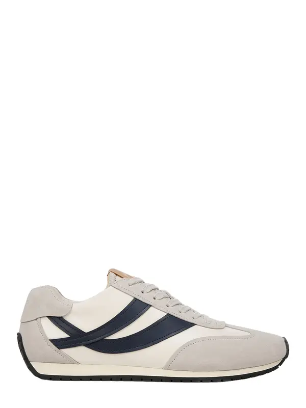 Vince Oasis Leather Runner Sneakers - Milk/horchata/spblue