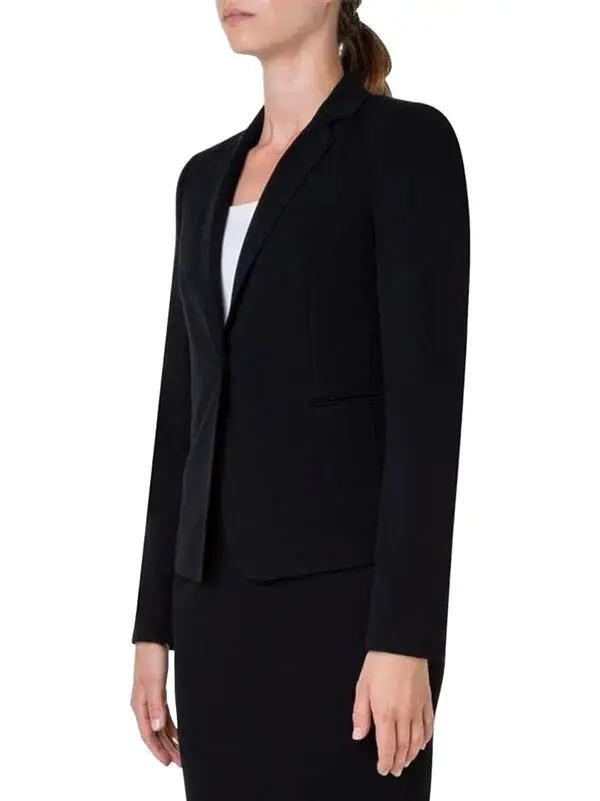 Akris Wool Jersey Tailored Blazer - Black