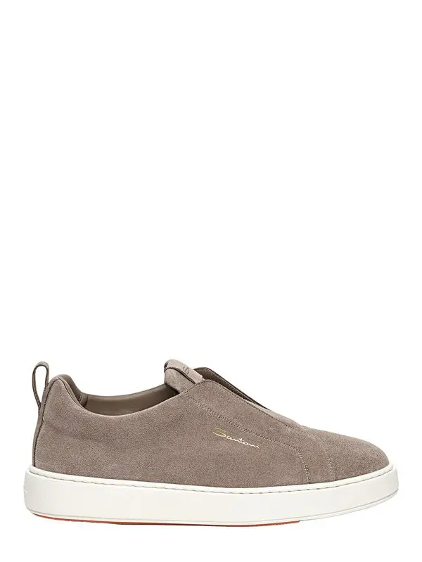 Santoni Suede Low-top Slip-on Sneakers - Brown
