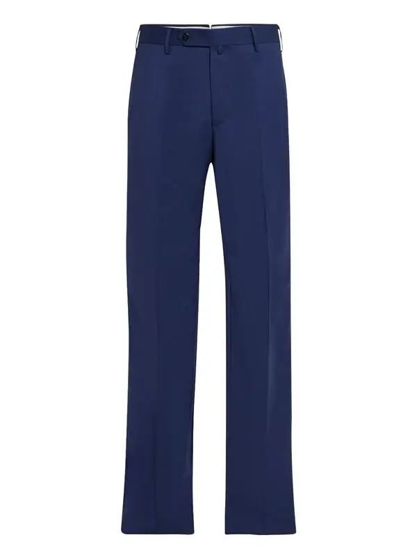 Zanella Parker Super 130s Worsted Wool Trousers - Dark Blue