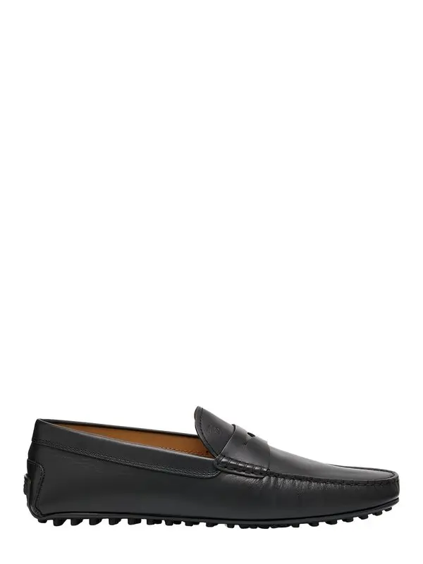 TOD'S City Gommino Leather Penny Loafers - Black