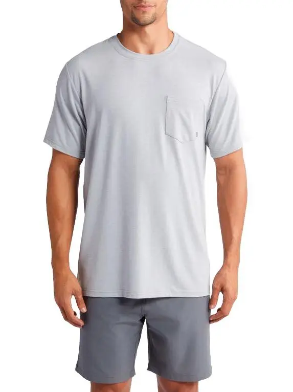 FREE FLY Flex Performance Pocket T-shirt - Heather Aspen Grey