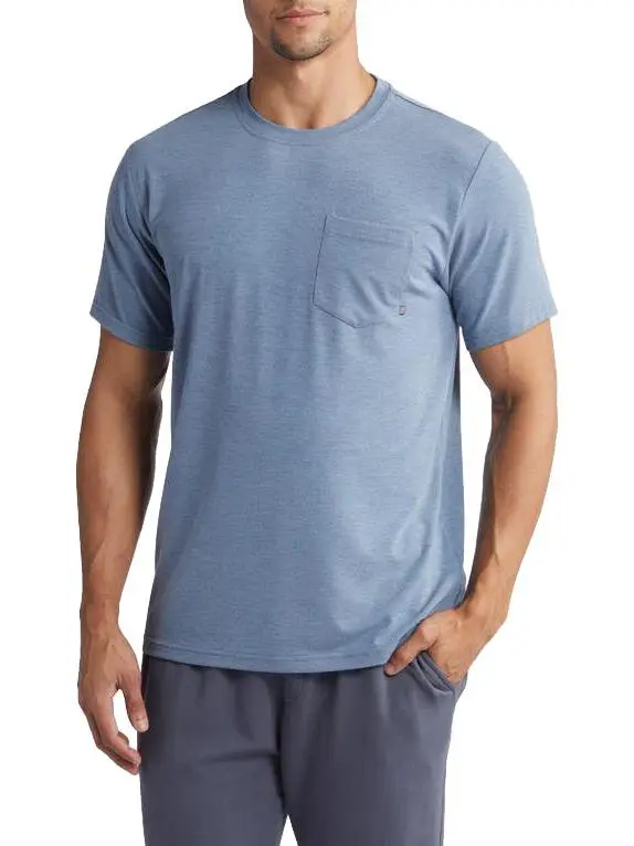 FREE FLY Flex Performance Pocket T-shirt - Heather Deepwater