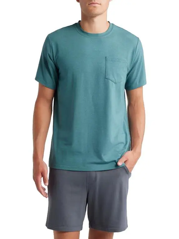 FREE FLY Flex Performance Pocket T-shirt - Heather Sea Pine