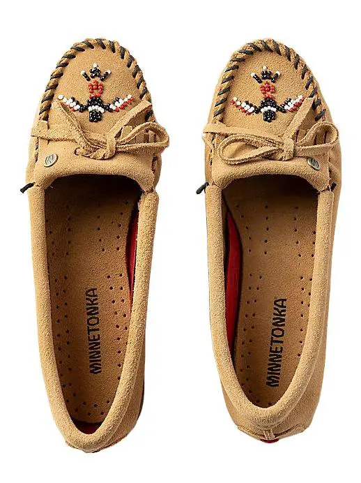Minnetonka Thunderbird Animikii Moccasins - Taupe