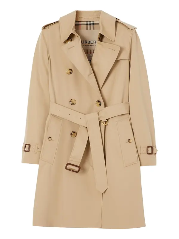 Burberry Kensington Organic Gabardine Trench Coat - Honey