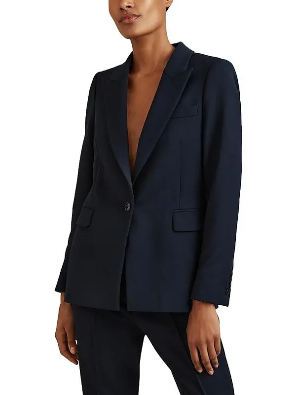 REISS Gabi Single Button Blazer - Navy