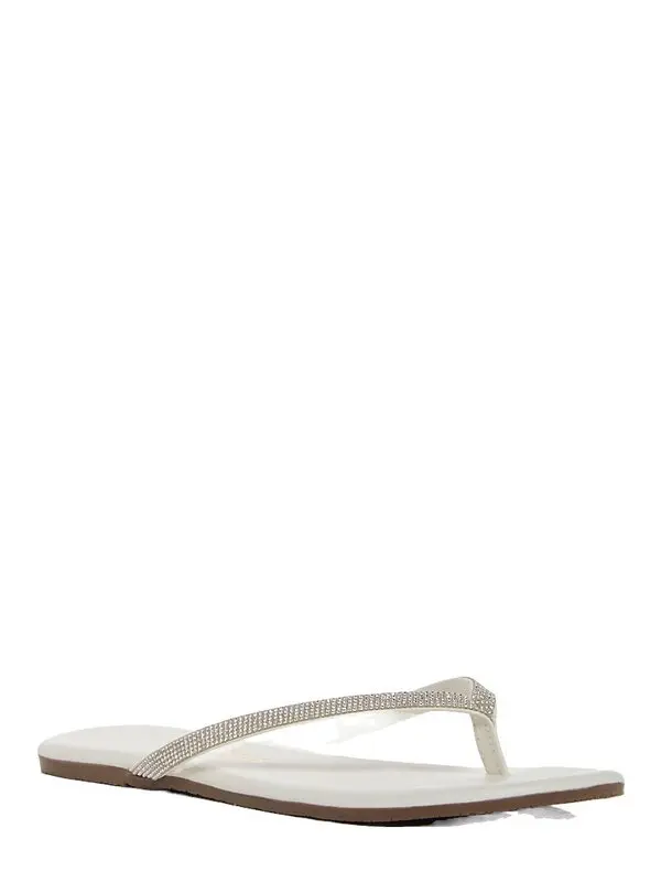 Tkees Lily Infinity Embellished Flip Flops - Cream