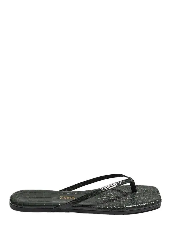 Tkees Lily Square Toe Flip Flops - Emerald Croc