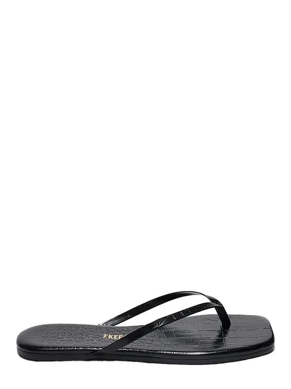 Tkees Lily Square Toe Flip Flops - Sable Croc