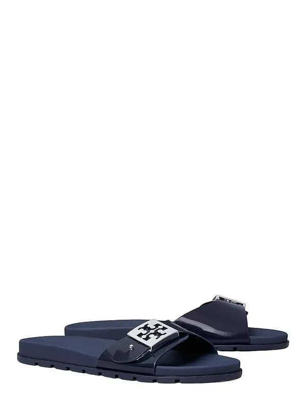 Tory Burch Buckled Slide Sandals - New Navy