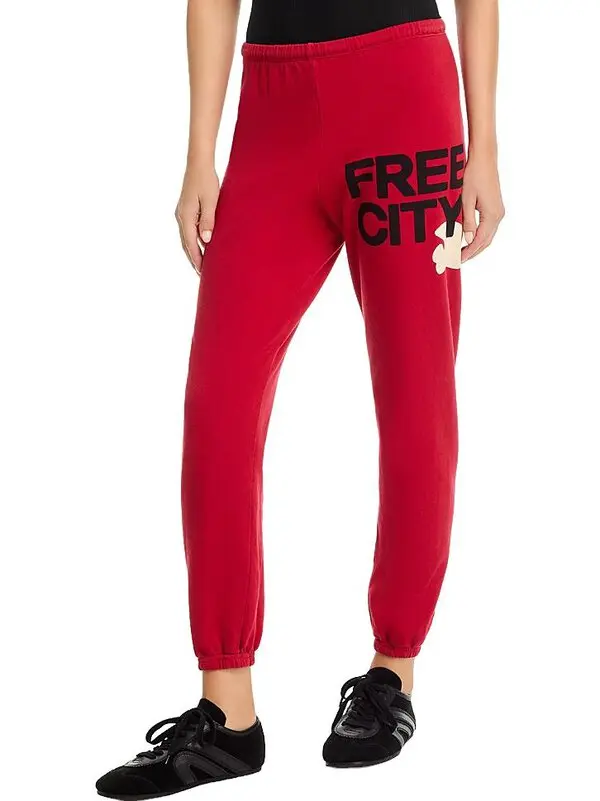 FREECITY Cotton Logo Sweatpants - Artyard Red/cream