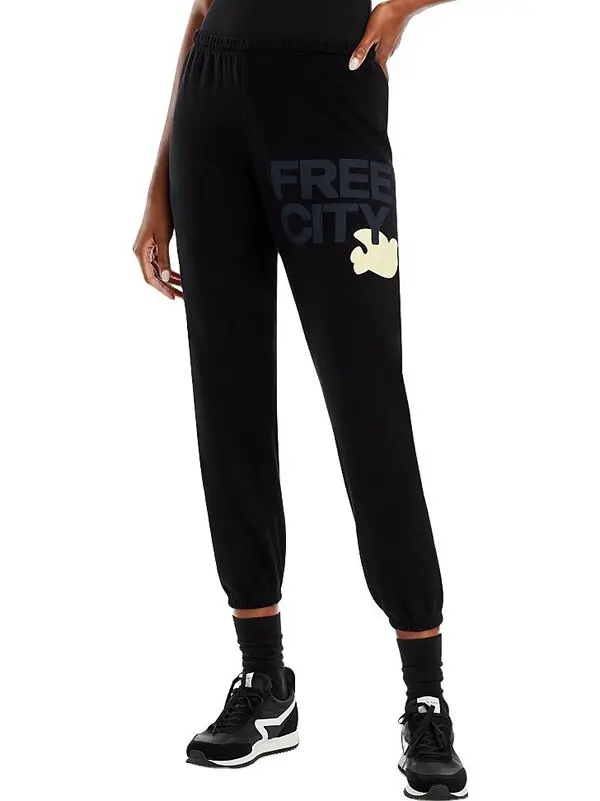 FREECITY Cotton Logo Sweatpants - Black Space Cream