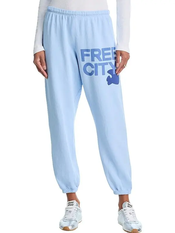 FREECITY Cotton Logo Sweatpants - Blue Ice
