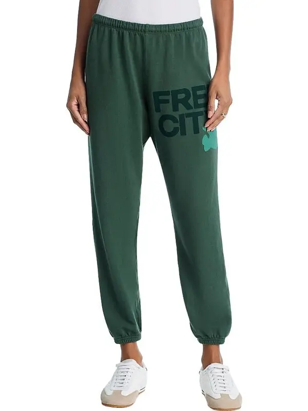 FREECITY Cotton Logo Sweatpants - Cactus