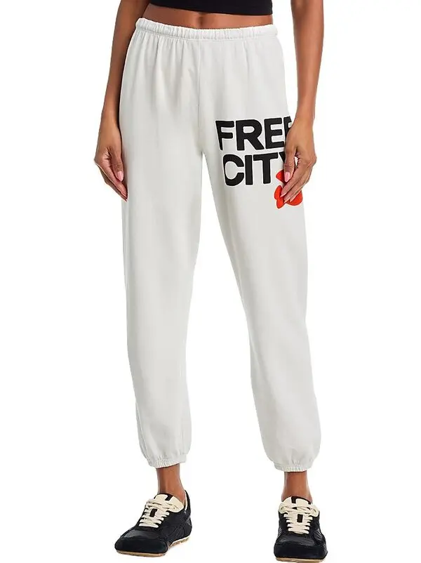 FREECITY Cotton Logo Sweatpants - Chalk/orange