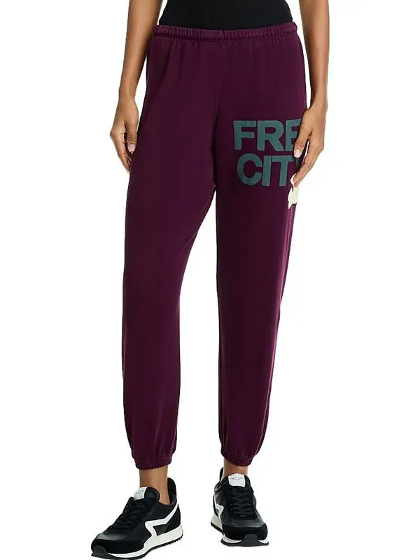FREECITY Cotton Logo Sweatpants - Eggplant