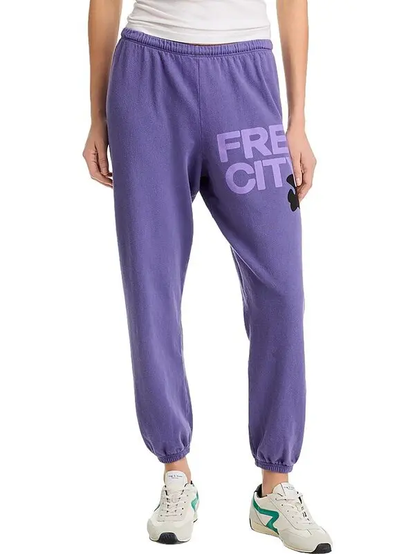 FREECITY Cotton Logo Sweatpants - Lavender Petal