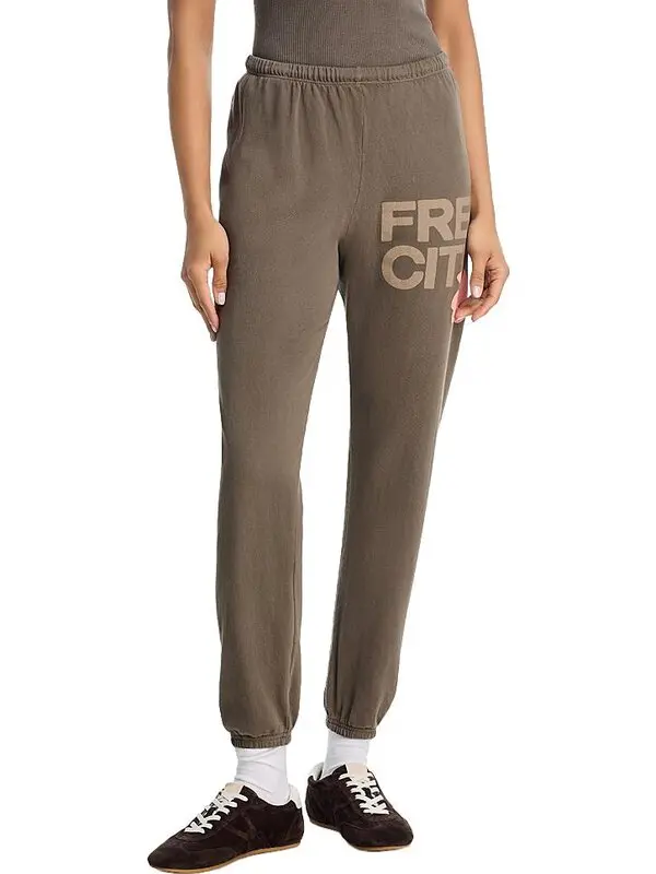 FREECITY Cotton Logo Sweatpants - Mud