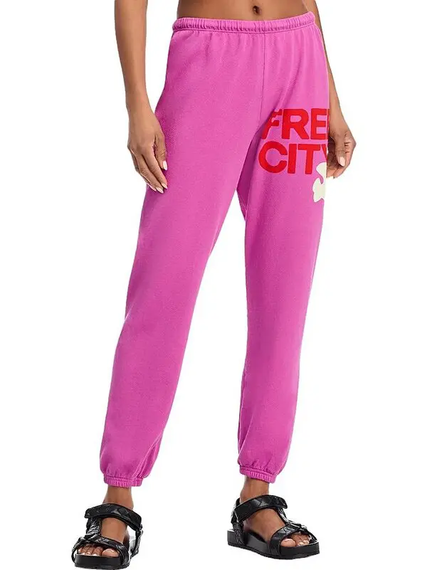 FREECITY Cotton Logo Sweatpants - Pinkbird