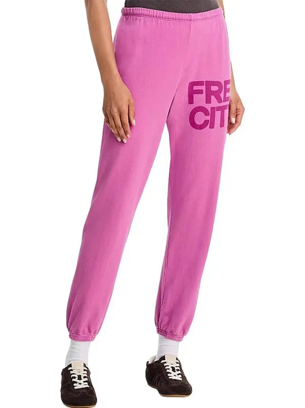 FREECITY Cotton Logo Sweatpants - Pinkshroom Pink